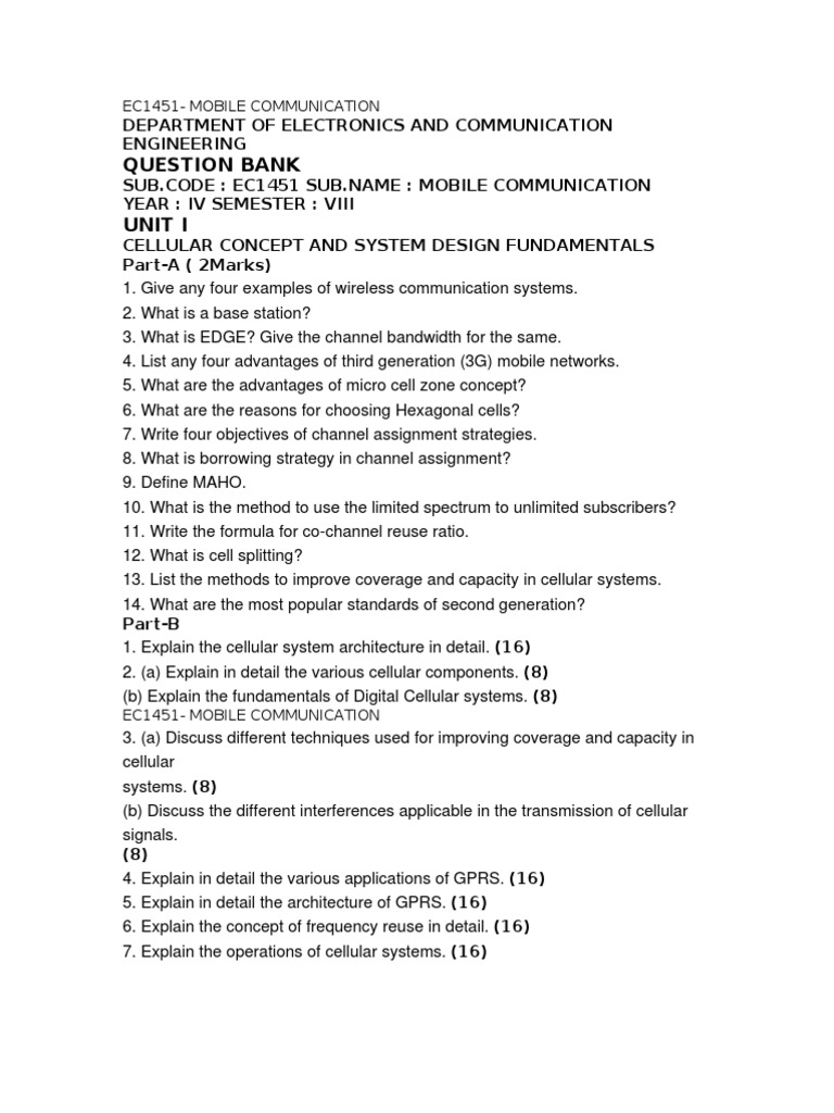 Mobile Communication | PDF | Cellular Network | Antenna (Radio)
