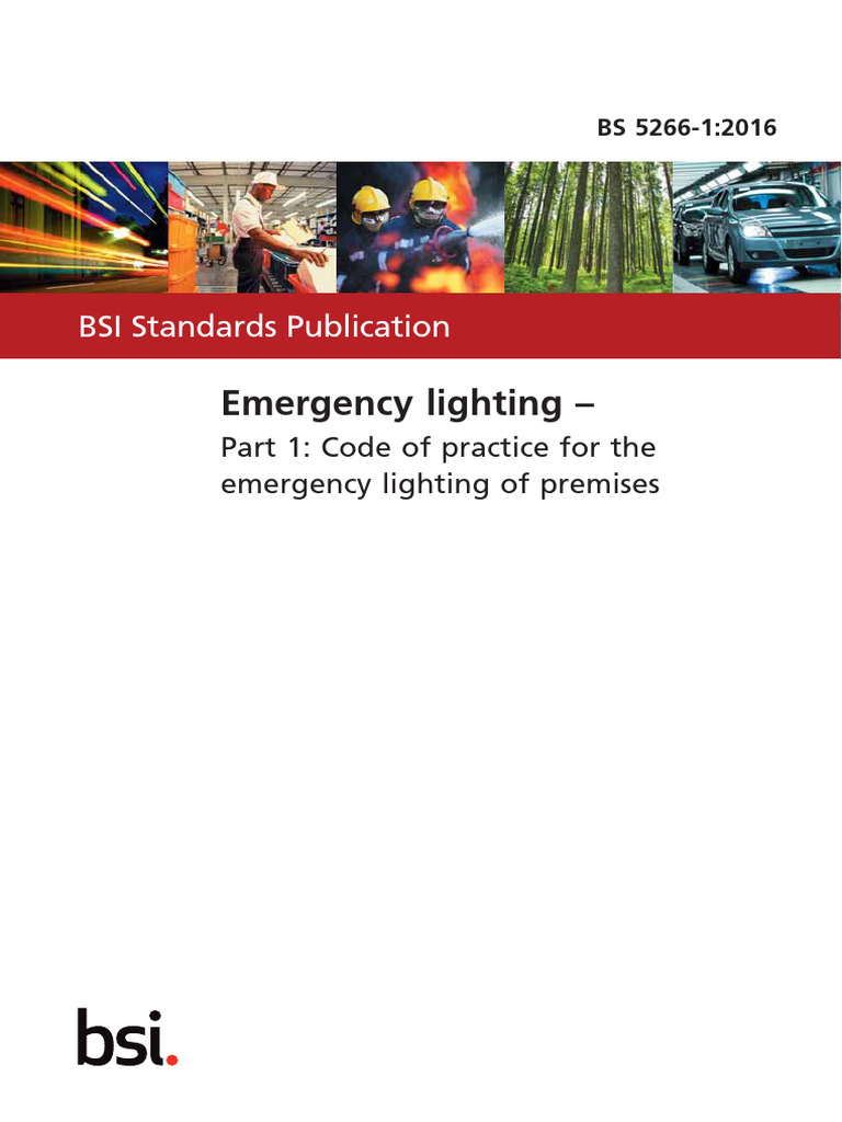 BS 5266-1:2016 Emergency Lighting Guide | PDF | Lighting