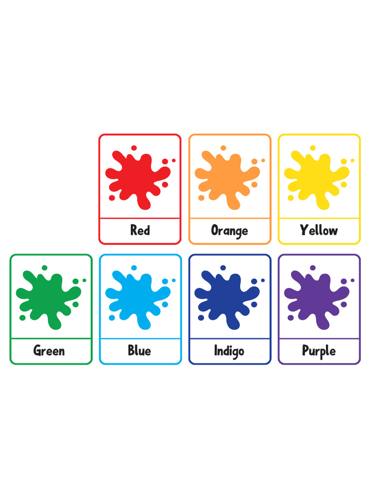 Colors in The Rainbow Flash Card Colorful Simple | PDF