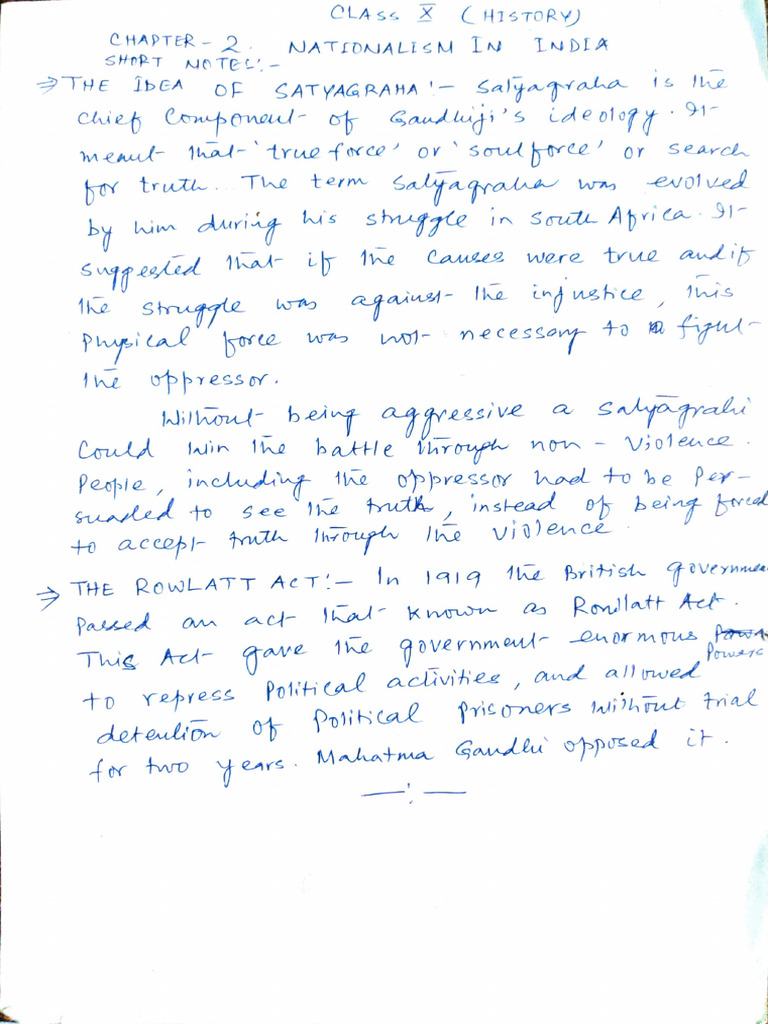 Nationalism in India Notes | PDF | Mahatma Gandhi