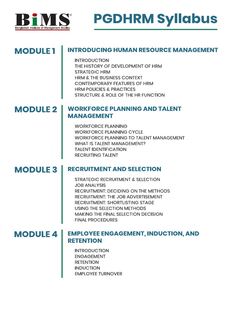 PGDHRM Syllabus | PDF