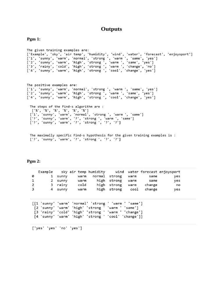 Ml&Dap Outputs | PDF