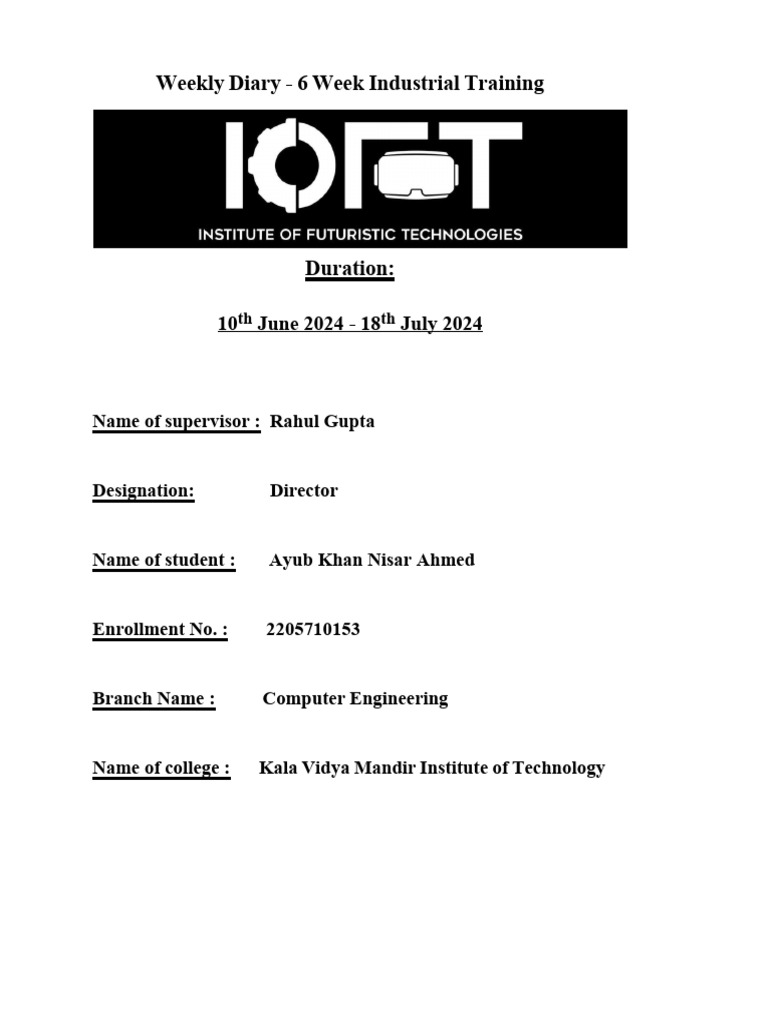 ML ITR Report 2024 H (1) .Docx Ayub | PDF