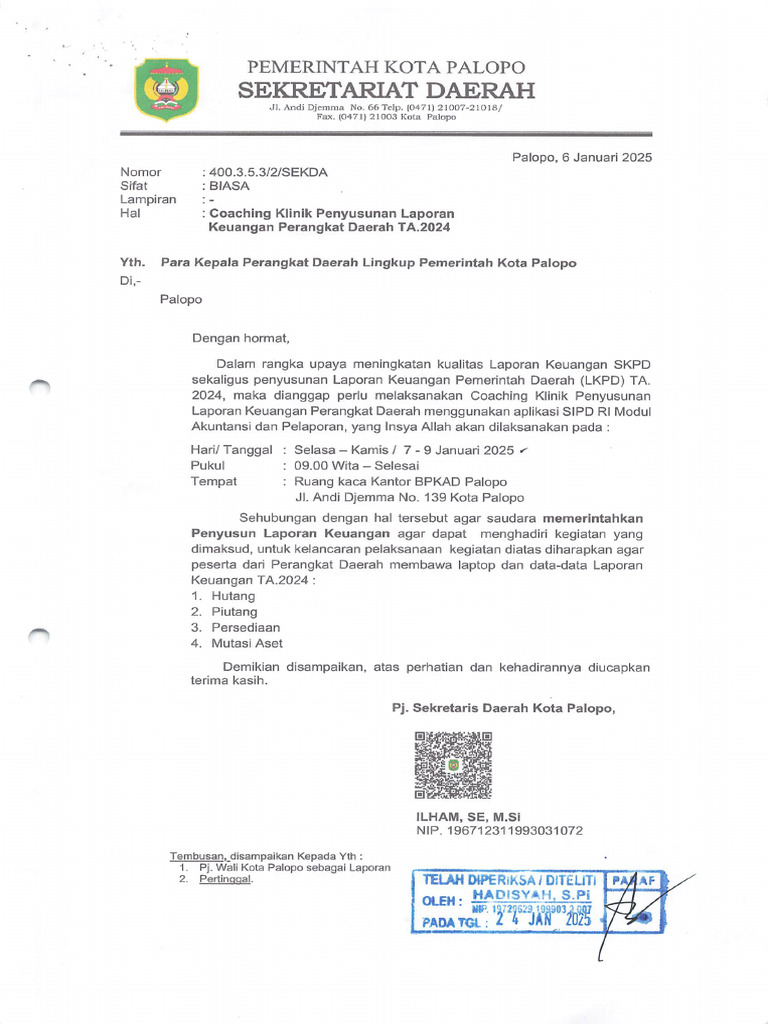 Coaching Klinik Laporan Keuangan Palopo | PDF