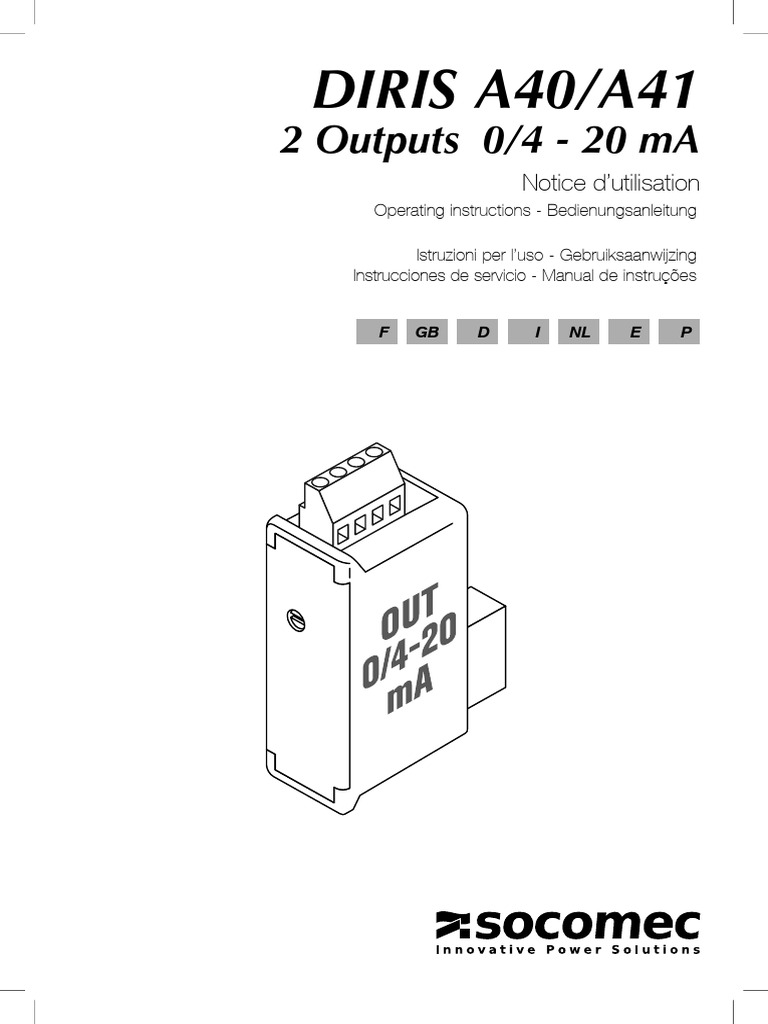 Módulo DIRIS A40/A41: Salidas 0/4-20 mA | PDF | Mecanica clasica ...