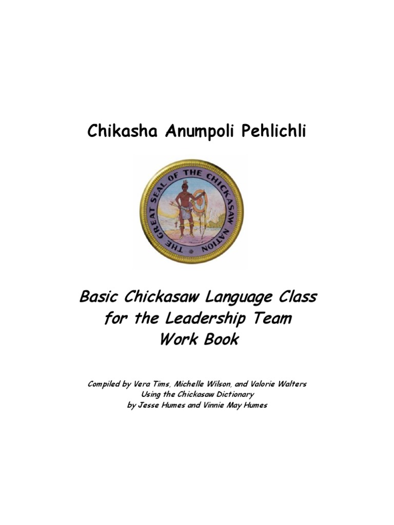 Chickasaw Language Work Book | PDF