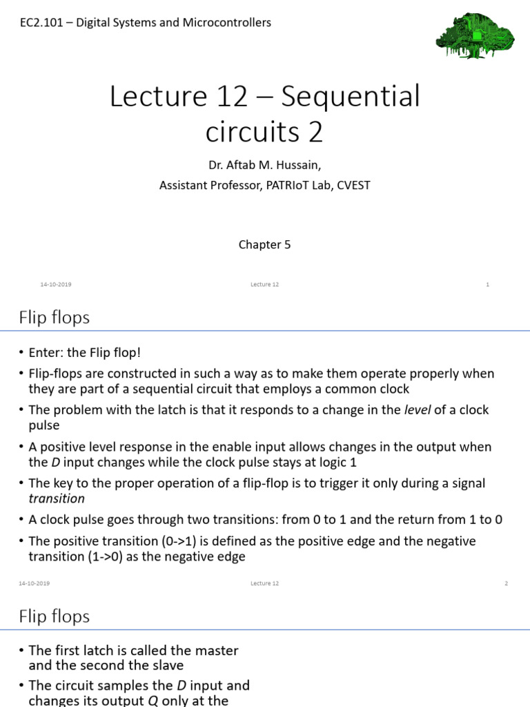 Lecture 12 - Sequential Circuits 2 | PDF | Computer Engineering | Digital Electronics
