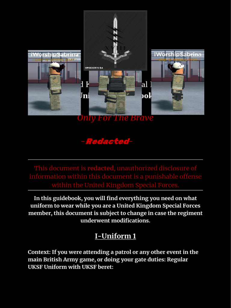 UKSF Uniform Guidebook | PDF