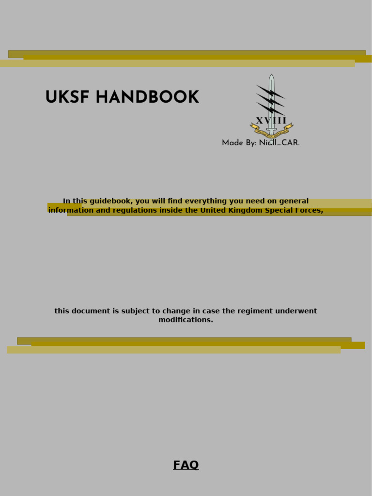 Uksf - Handbook | PDF