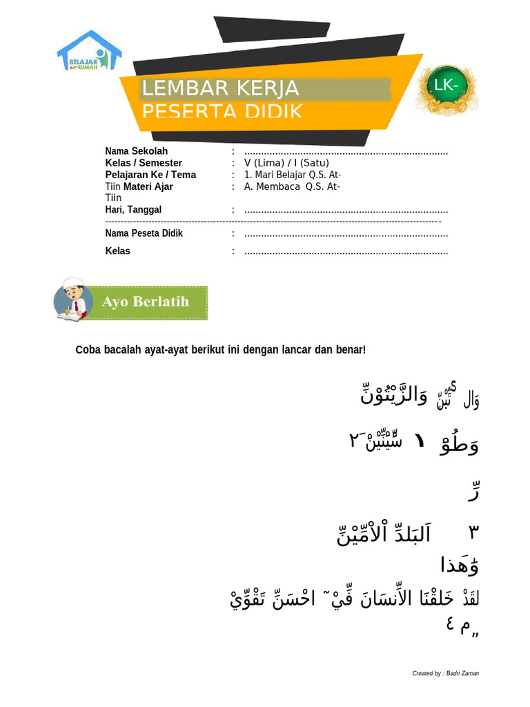 Lkpd Kls 5 Pelajaran 1 | PDF