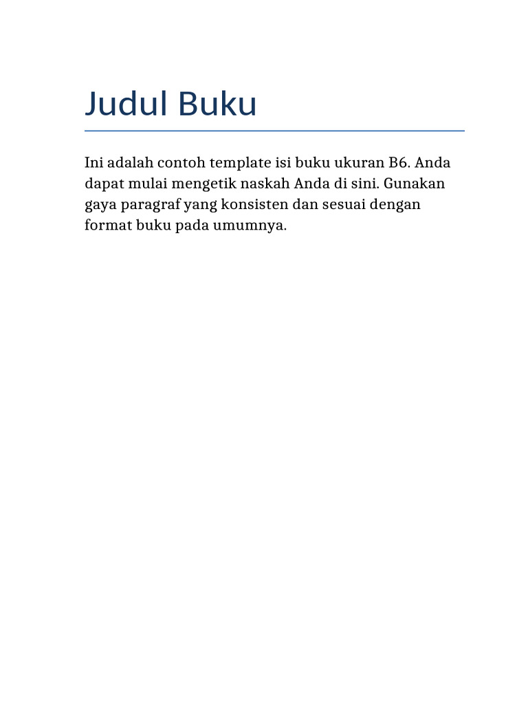 Template Isi Buku B6 | PDF