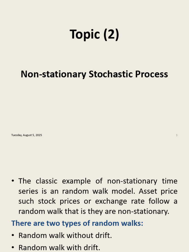 Non-Stationary Stochastic Processes Explained | PDF | Stationary ...