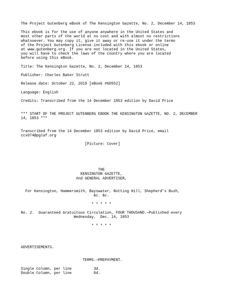 PG 60552 | PDF | Project Gutenberg | Copyright