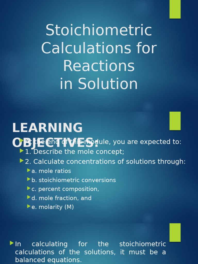 (GenChem) Stoichiometric Calculations For Reactions | PDF