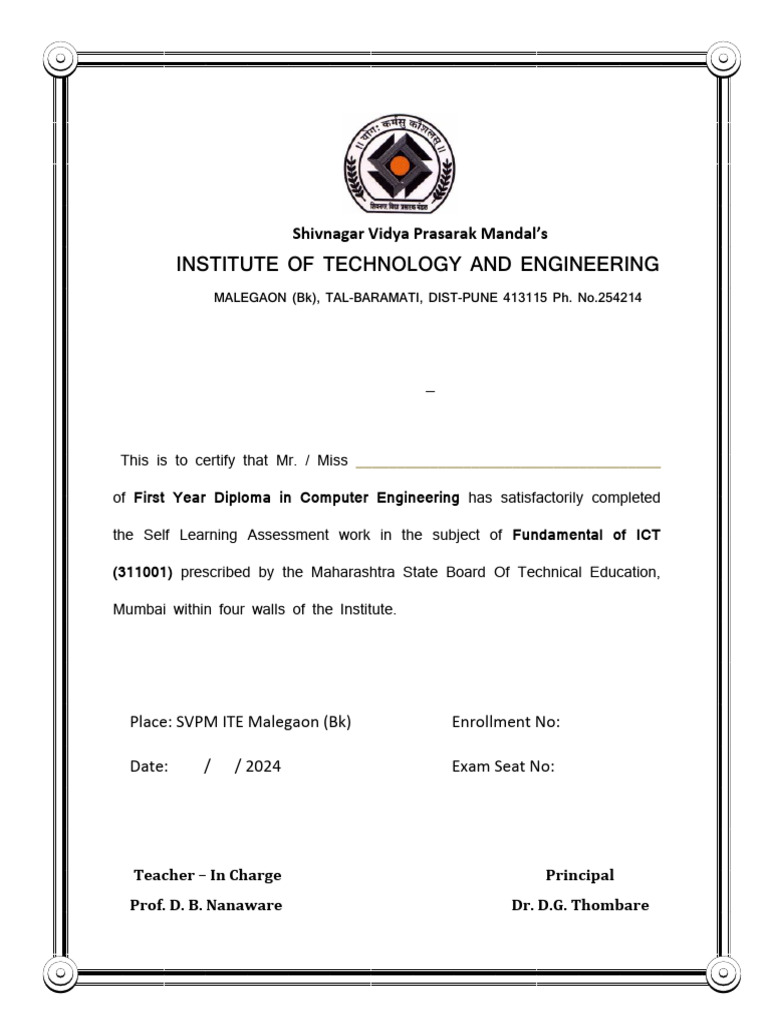 File Certificate ICT Assignment | PDF