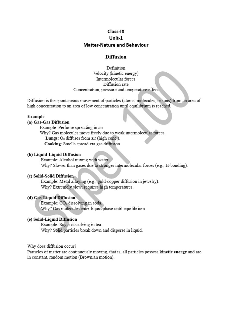 Gas Diffusion Principles and Examples | PDF | Gases | Diffusion