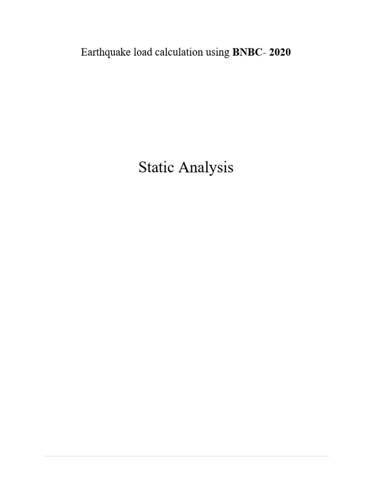 Earthquake Load Calculation Example BNBC 2020 | PDF | Force | Seismology
