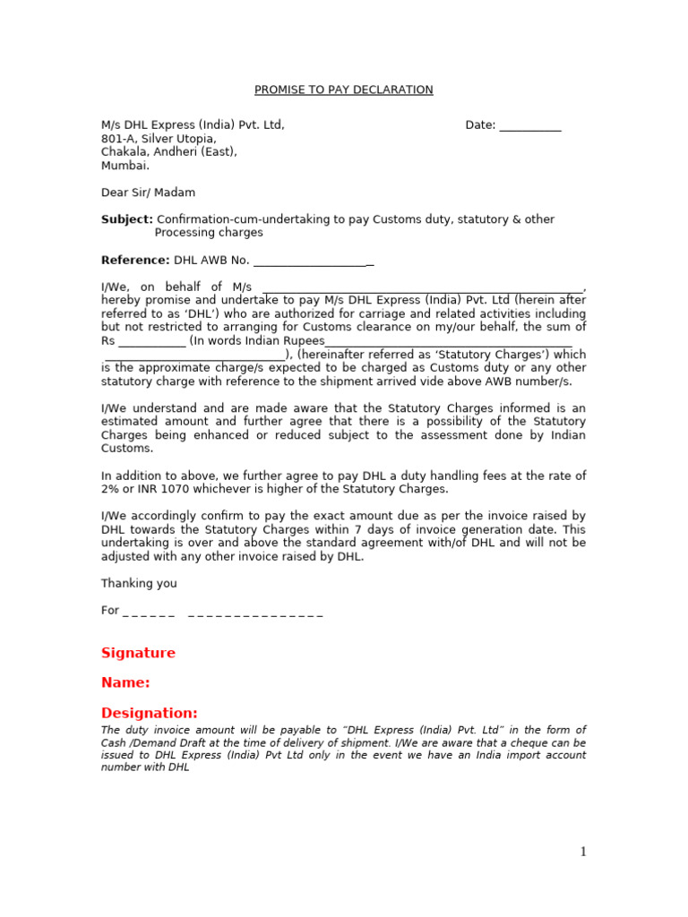 New PTP Letter Format - 2024 | PDF