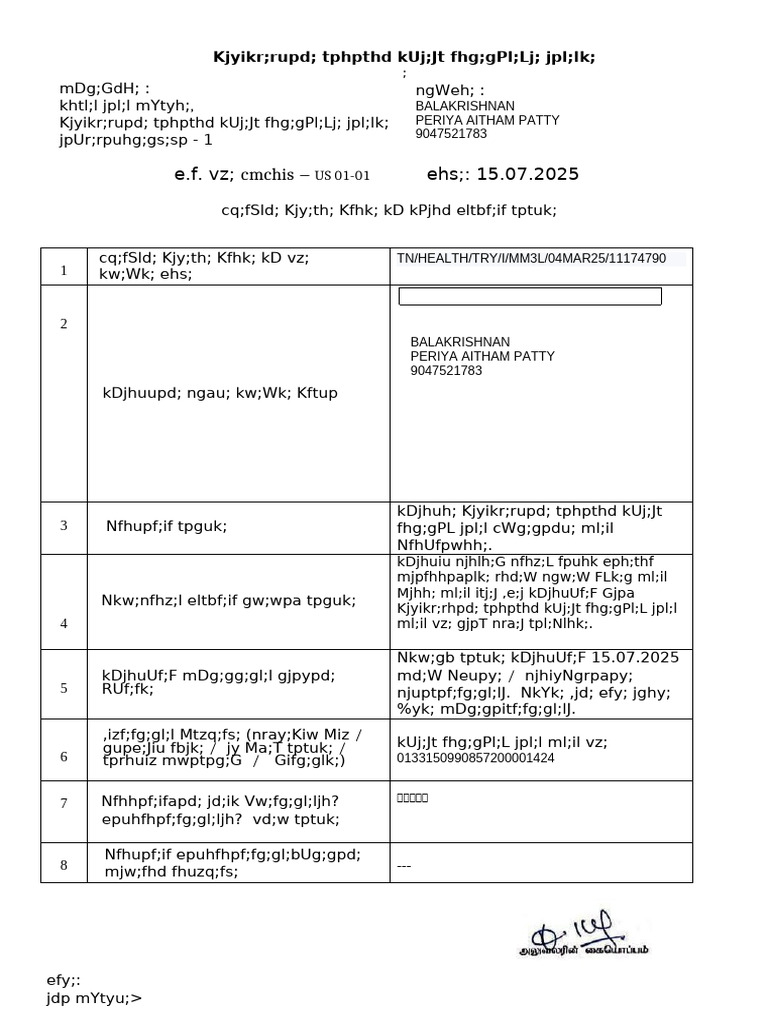 Health Document Overview and Details | PDF