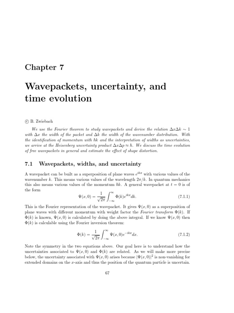 Chapter7 - Wave Packet, Uncertainity | PDF | Uncertainty Principle ...