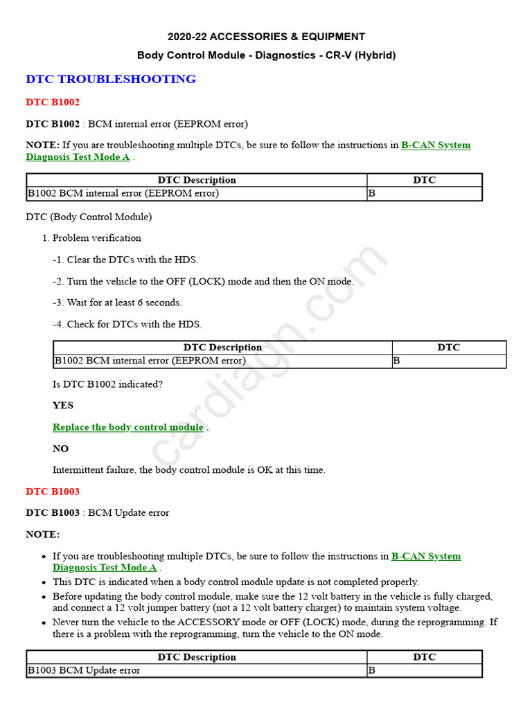 Body Control Module DTC Troubleshooting | PDF | Electrical Connector ...