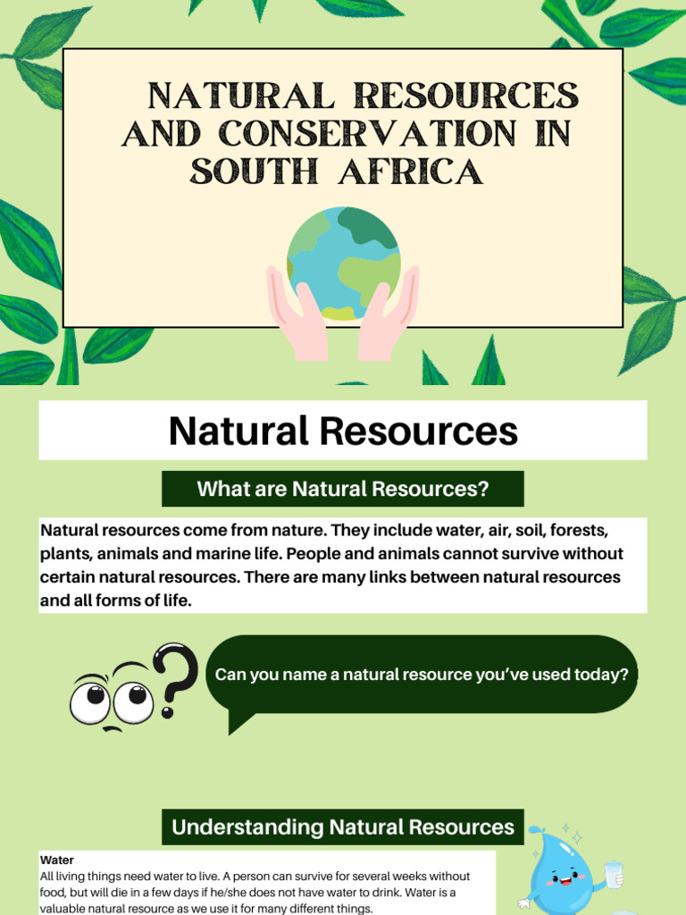 Natural Resources and Conservation in SA | PDF | Conservation Biology ...