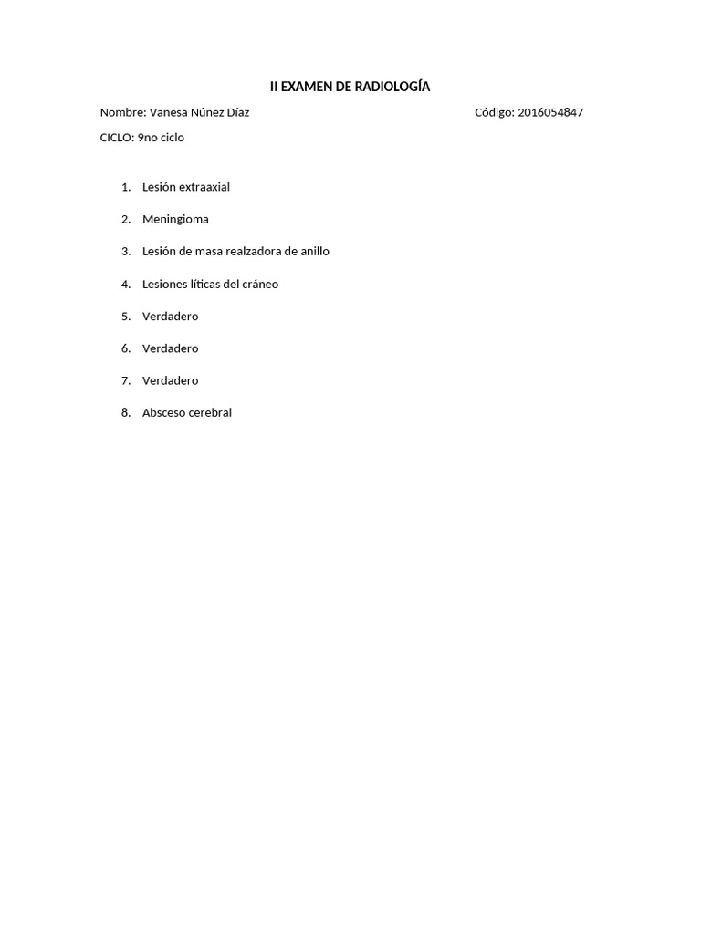 II Examen de Radiología | PDF