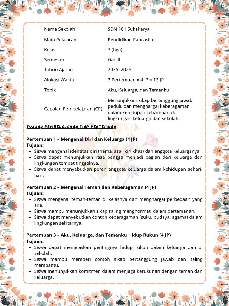 Modul AJAr Pendidikan Pancasila Kelas 3 | PDF