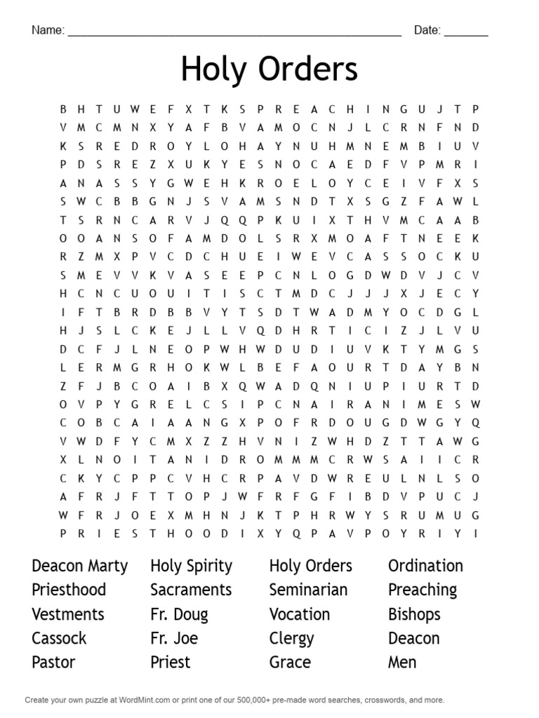 Activity 5 - Sacrament of Holy Orders | PDF | Sacraments | Christian ...