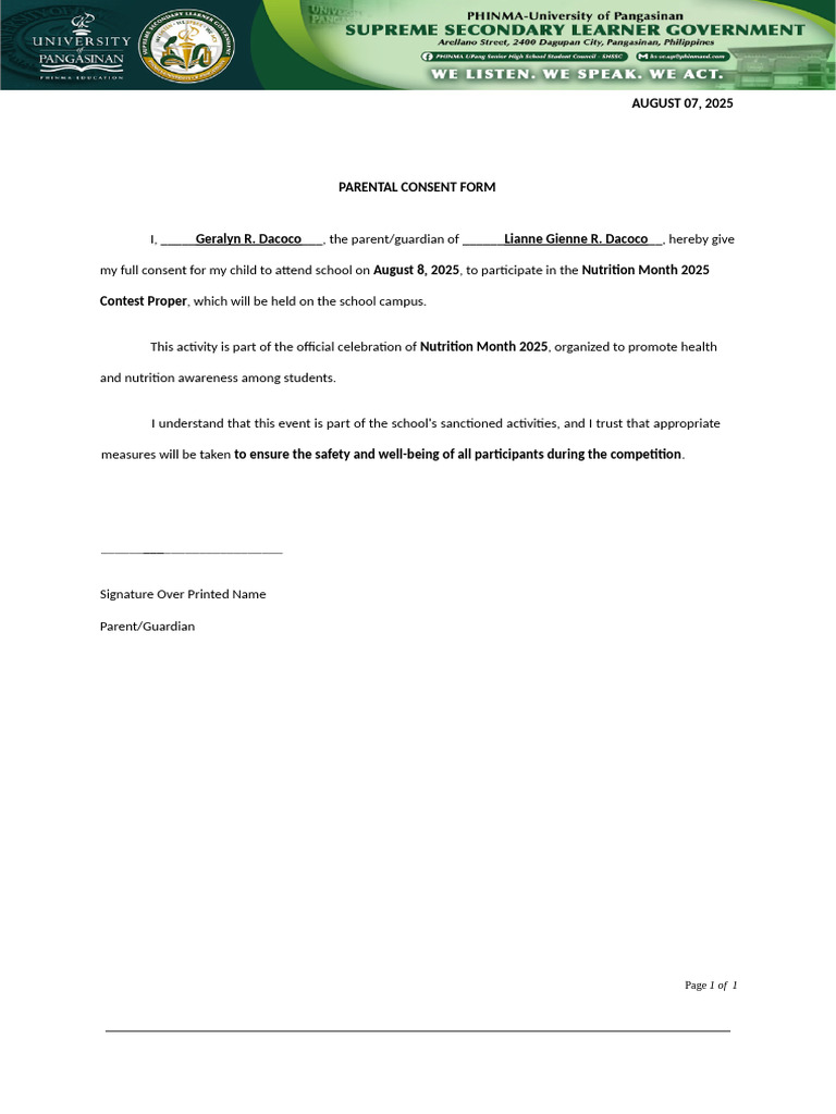 NM Parents Consent | PDF