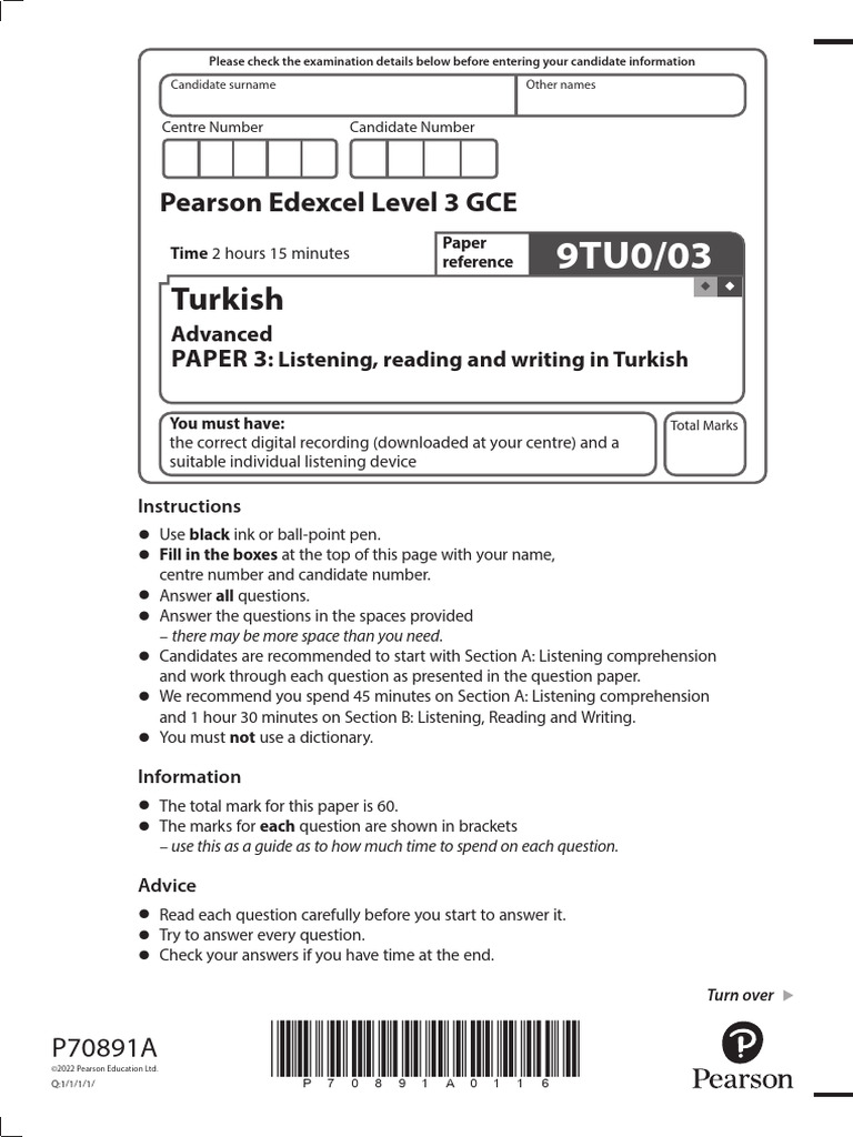 Questionpaper ALevelPaper3 June2022 | PDF