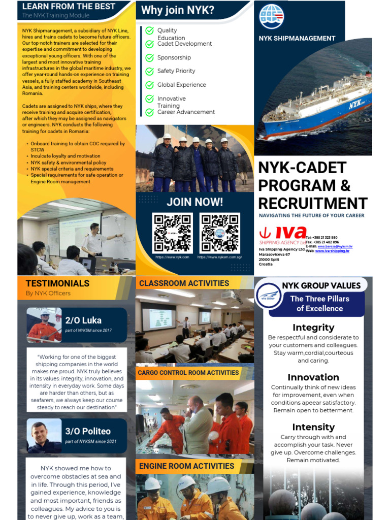 NYK Cadetship Program Overview | PDF | Shipping