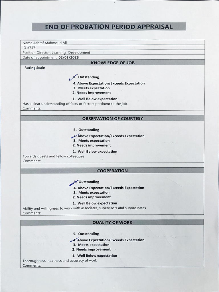 Mr. Ashraf - S Probation Form | PDF