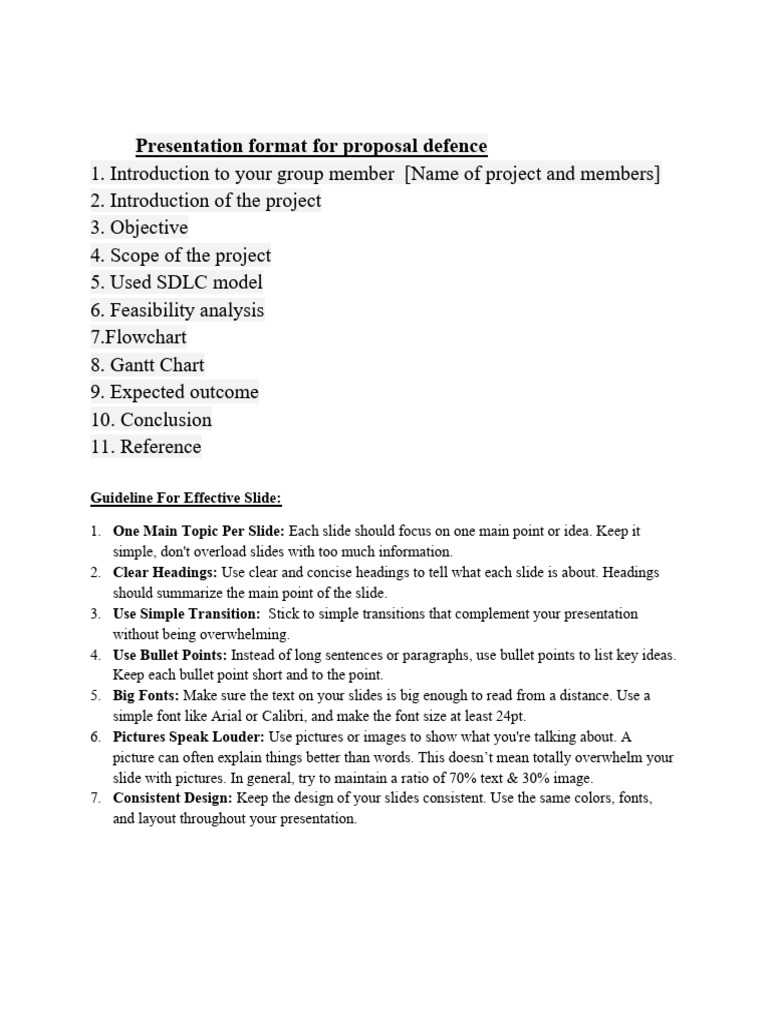Guideline For Proposal Defense Slide | PDF