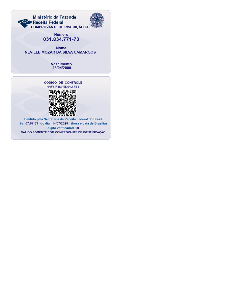 CPF COMPROVANTE ATUALIZADO | PDF