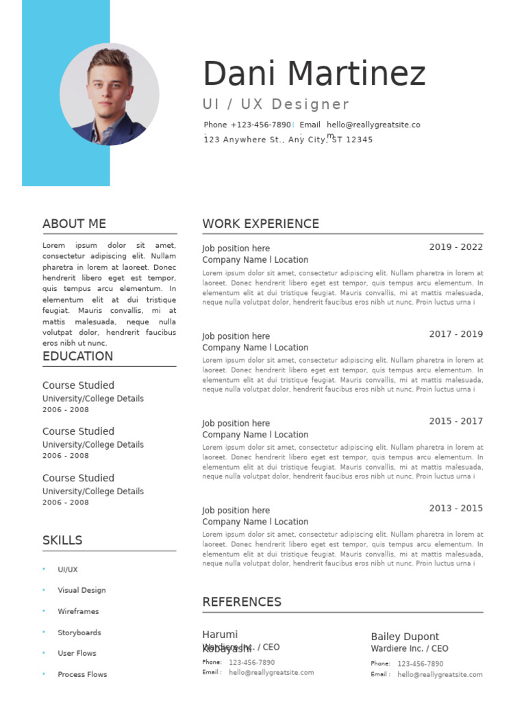 Resume-Template-for-UI-UX-Designer PPT Version | PDF