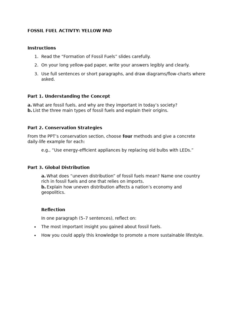 Fossil Fuel Activty | PDF
