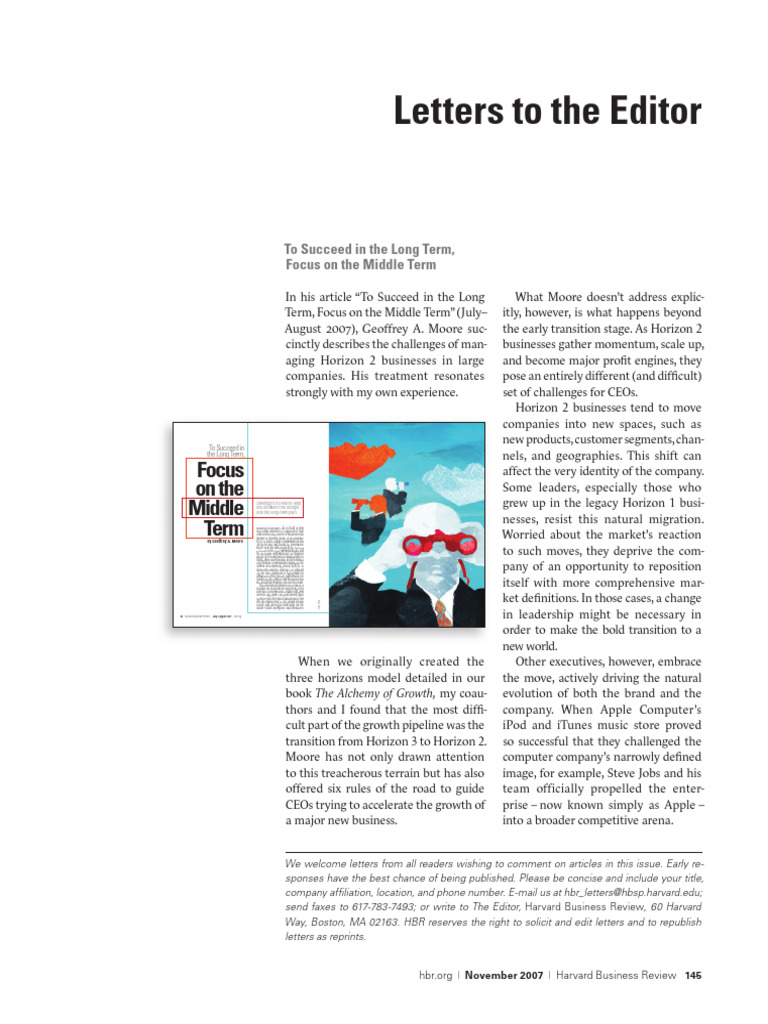 To Succeed in The Long Term, Focus On The Middle Term | PDF