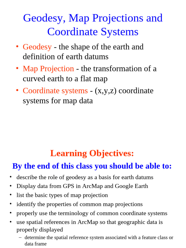 Geodesy and Map Projection Basics | PDF | Latitude | Geodesy