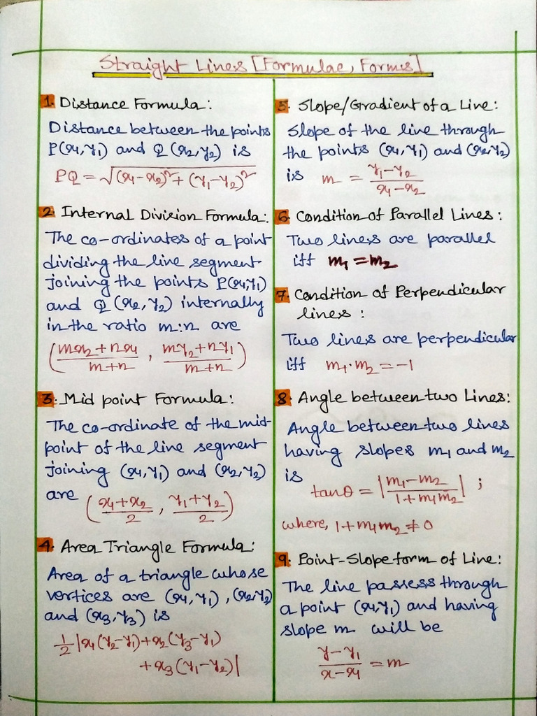 Straight Line Formula | PDF