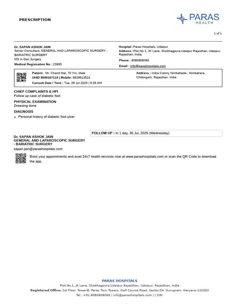 Prescription: Senior Consultant, General and Laparoscopic Surgery - Bariatric Surgery MS in Gen ...