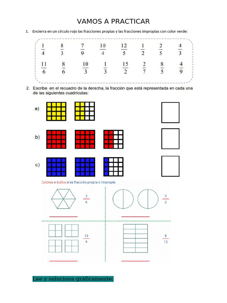 Vamos A Practicar Fracciones | PDF
