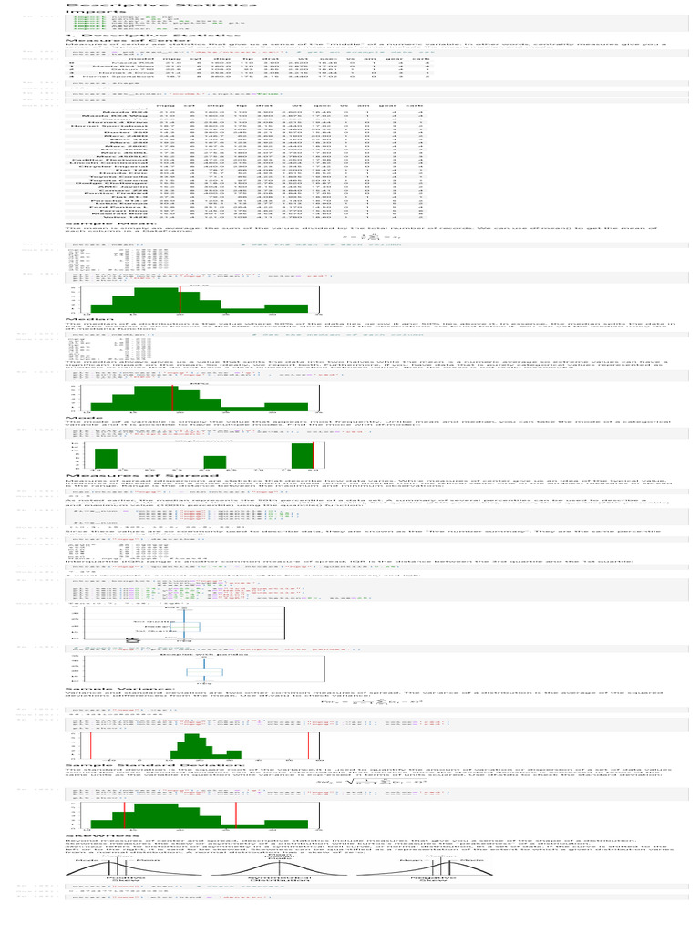 Descriptive Statistics | PDF | Quartile | Statistical Analysis