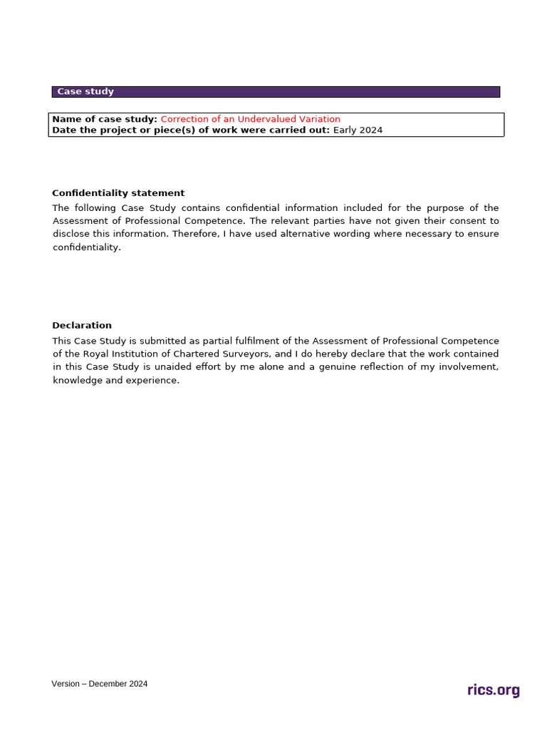 APC Case Study Template | PDF | Valuation (Finance) | Negotiation