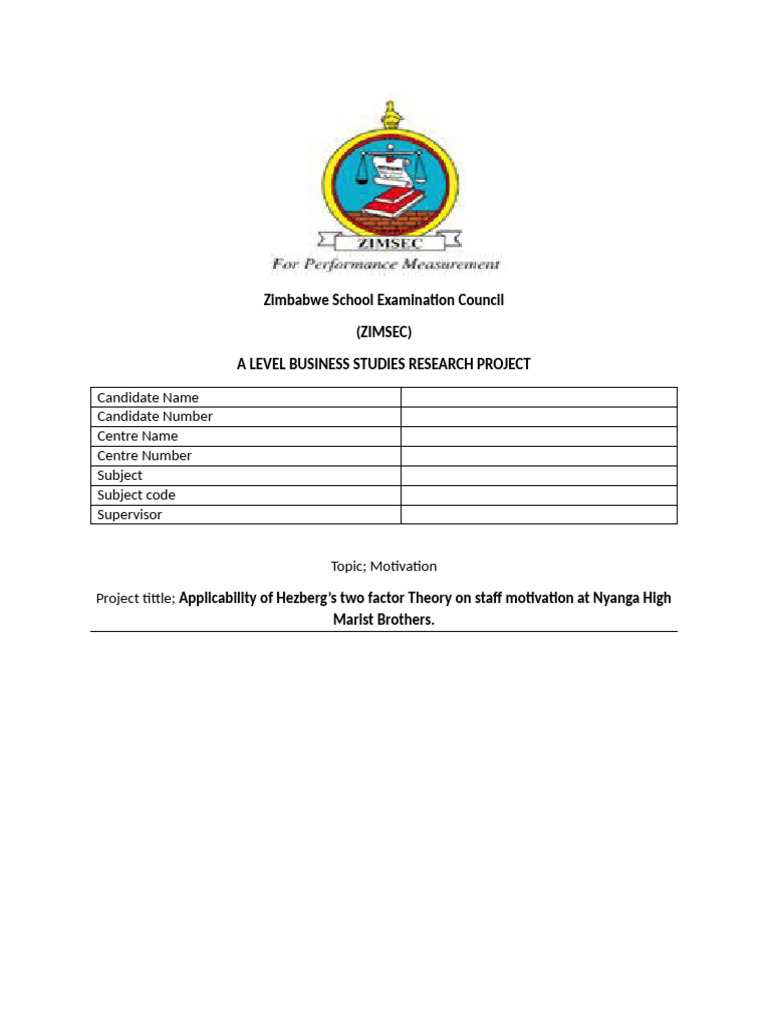 Business Studies Project 1-2 | PDF | Motivational | Motivation