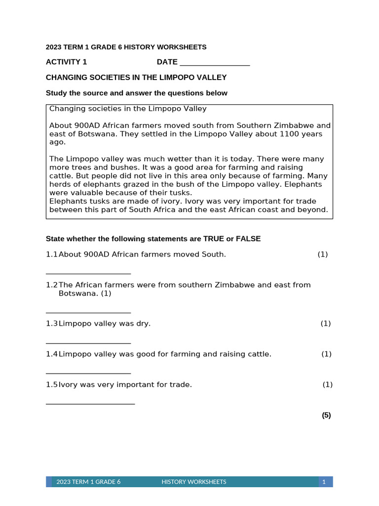 Mapungubwe History for Grade 6 | PDF | Ivory