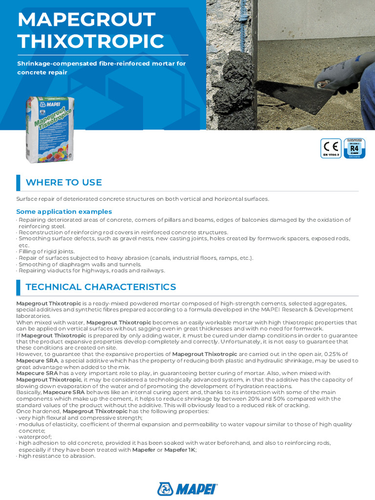 Mapei 1-1-00302 Mapegrout-Tissotropico en 551449 | PDF | Concrete ...
