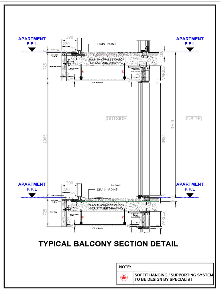 Typical Balcony Section Details | PDF