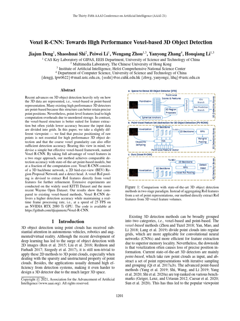 Voxel R-CNN for 3D Object Detection | PDF | Voxel | Applied Mathematics