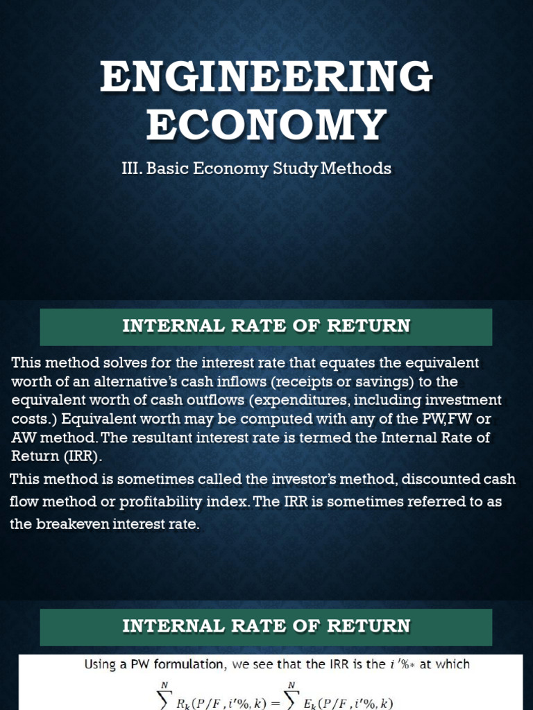 Internal and External Rate of Return Analysis | PDF | Internal Rate Of ...